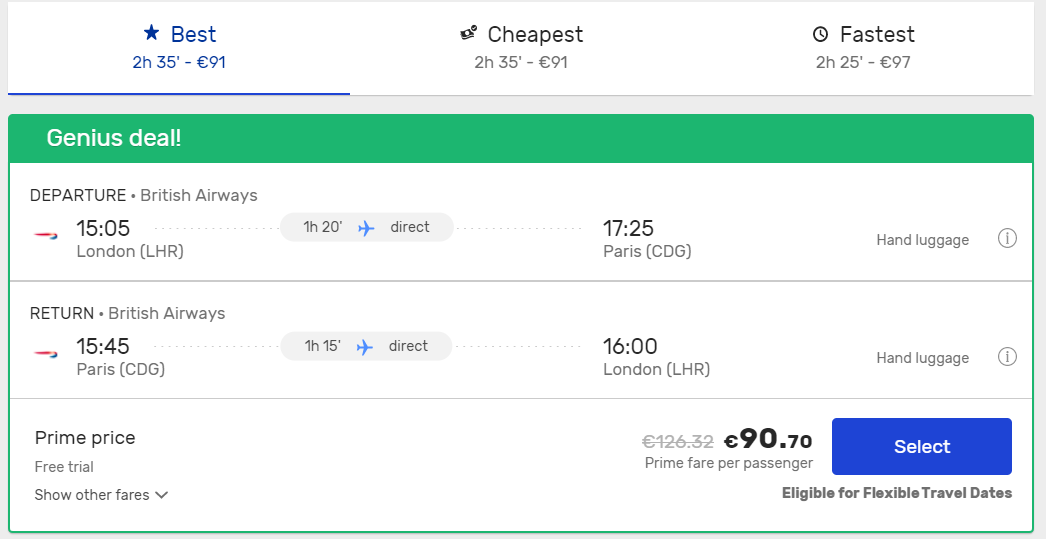 The perks of travelling as an eDreams Prime member
